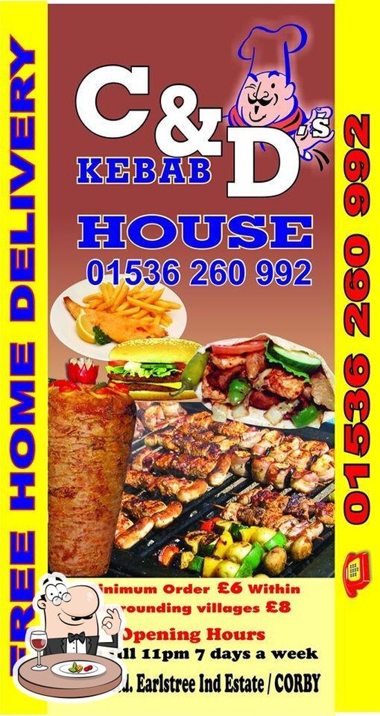 Menu at C & D Diner cafe, Corby