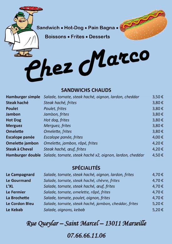 SNACK Chez Marco restaurant, Marseille - Restaurant reviews