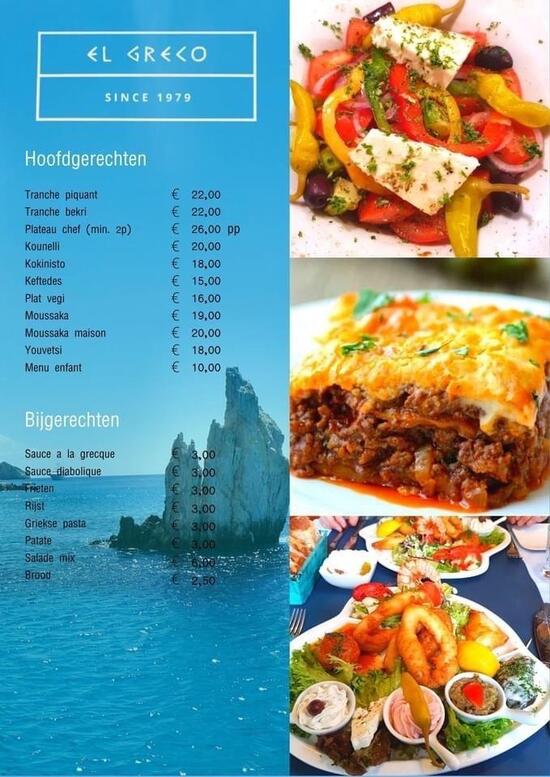 Menu au El Greco, Ostende