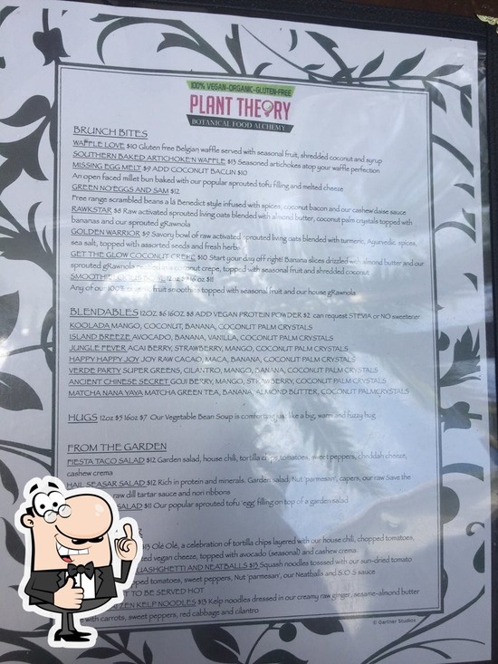Menu at Plant Theory Botanical Cafe, Miami Beach