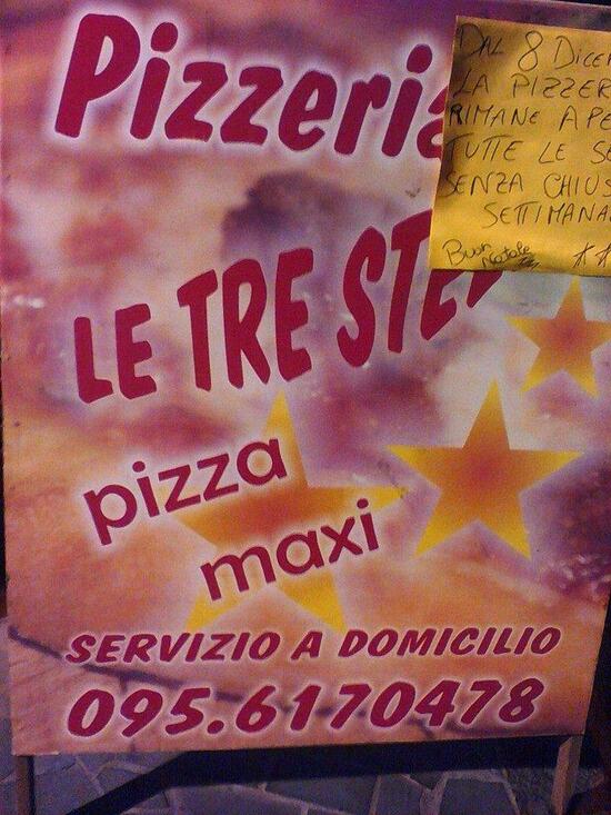 Menu at Pizzeria Le Tre Stelle, Aci Sant'Antonio