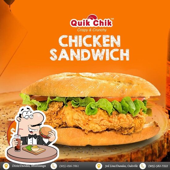 Menu at Quik Chik fast food, Oakville