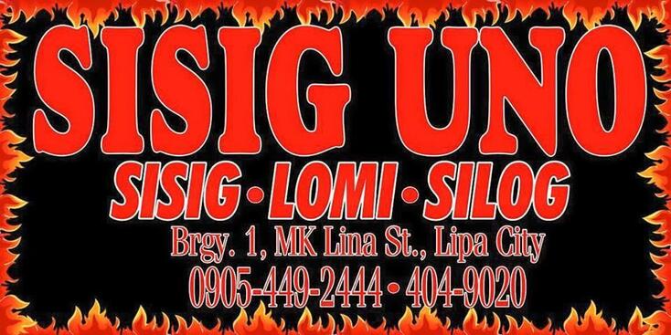 Menu at Sisig, Lomi, Silog restaurant, Lipa