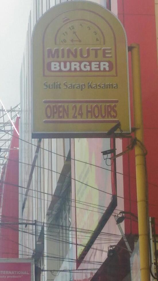 Menu at Minute Burger restaurant, La Trinidad, Km. 4 Halsema Highway
