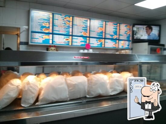 Menu at Man's 2000 fast food, Bury