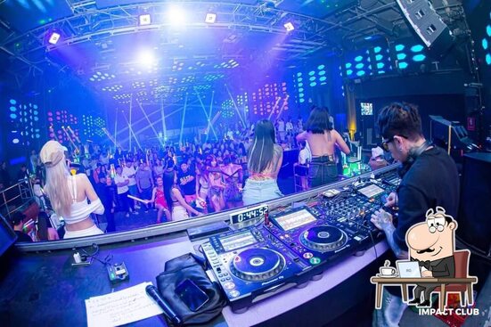 Menu at Impact club, Pattaya City