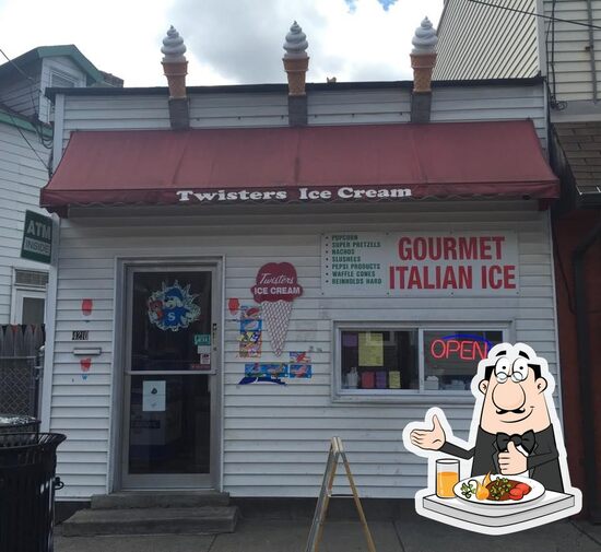 Menu at Twisters Ice Cream cafe, Pittsburgh