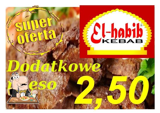 Menu at El-Habib Kebab restaurant, Bydgoszcz