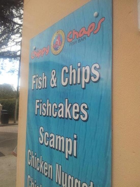 Menu at Chippy Chaps restaurant, Dawlish