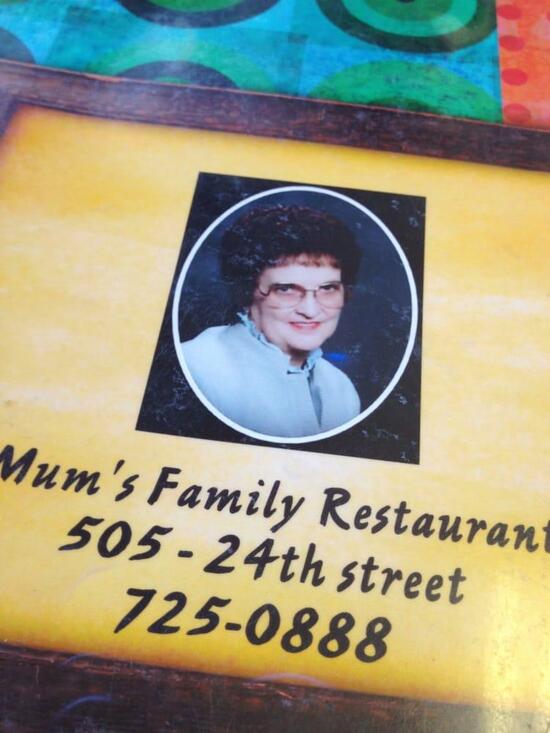 Menu at Mum's Family Restaurant, Brandon
