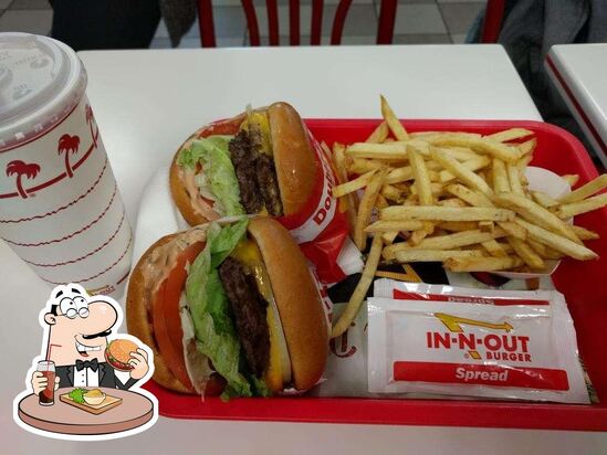 Menu at In-N-Out Burger fast food, Thousand Palms