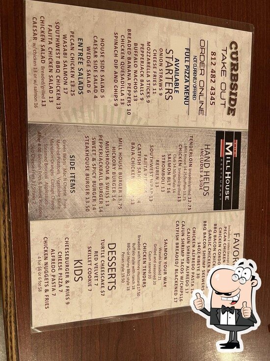 Menu at The Mill House Restaurant, Jasper