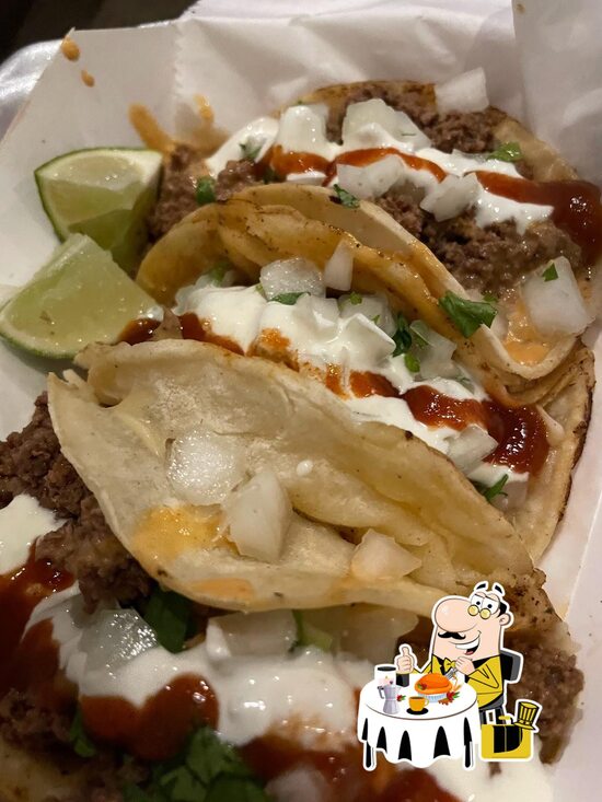 Menu at Shell Shock'd Tacos restaurant, Detroit