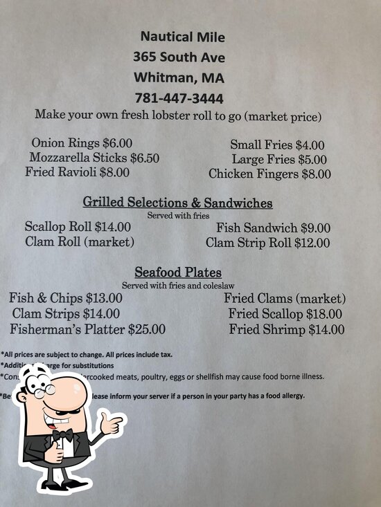 Menu at Nautical Mile restaurant, Whitman