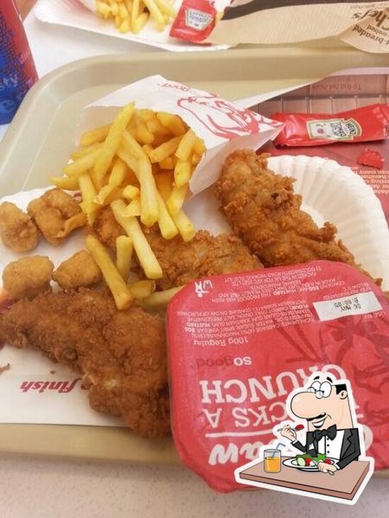 Menu at KFC fast food, Bishop Auckland