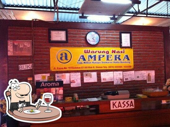 Menu at Warung Nasi Ampera restaurant, Yogyakarta