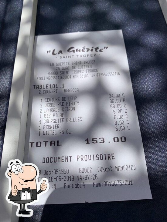Menu au La Guérite - Saint Tropez restaurant, Saint-Tropez