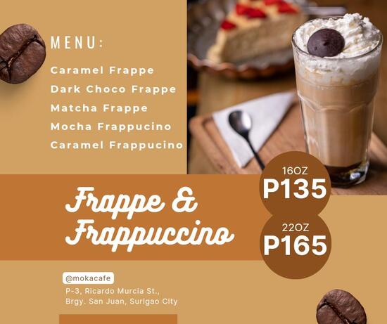 Menu at Moka Cafe, Surigao City