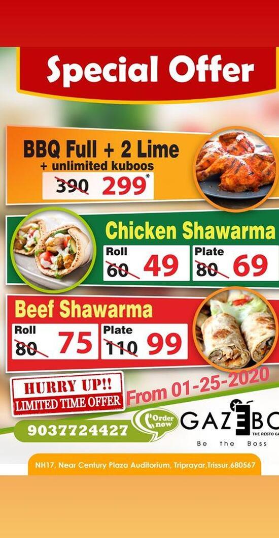 Menu at GAZEBO - The Resto Cafe, Thrissur