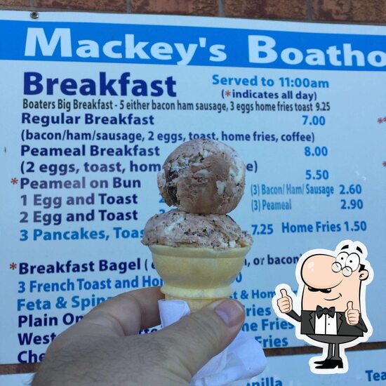 Menu at Mackey's Boathouse Cafe, Port Perry