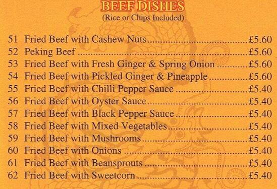 Menu at Kingsland- Longtown restaurant, Longtown