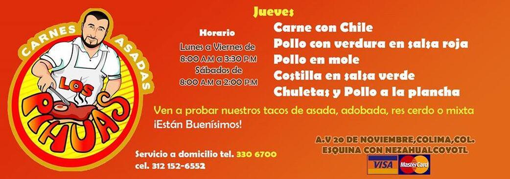 Carta del restaurante El carnes asadas los Pihuas Colima, Colima