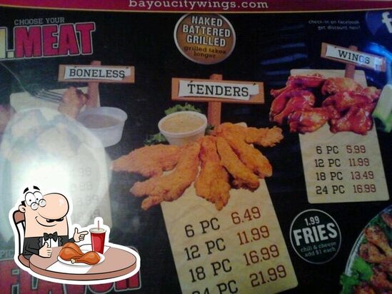 Menu at Bayou City Wings restaurant, Houston, Woodforest Blvd