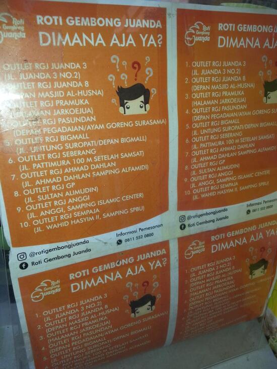Menu at Roti Gembong Juanda 8, Samarinda, Jl. Juanda 8