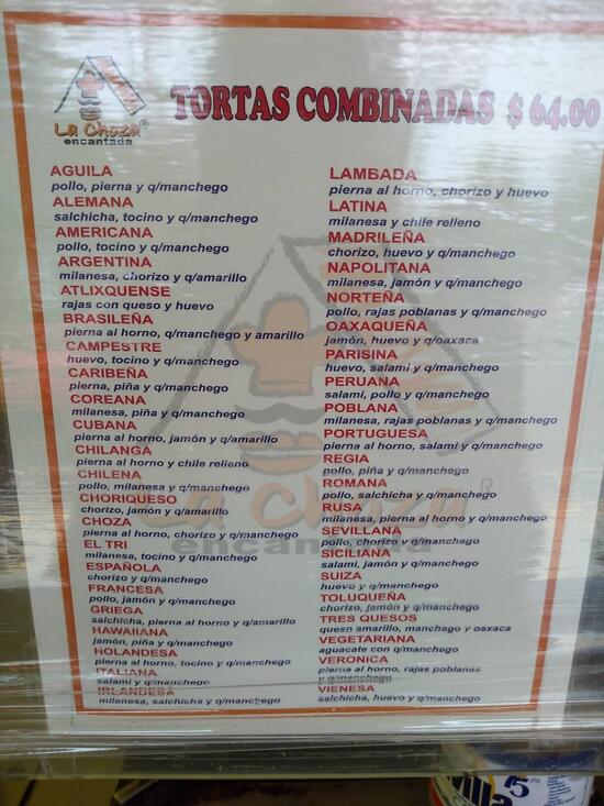Carta del restaurante Tortas Sotelo De La Choza, Ciudad López Mateos
