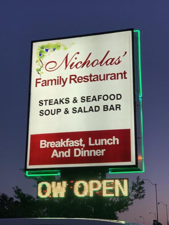 Menu at Nicholas' Family Restaurant, Wauchula