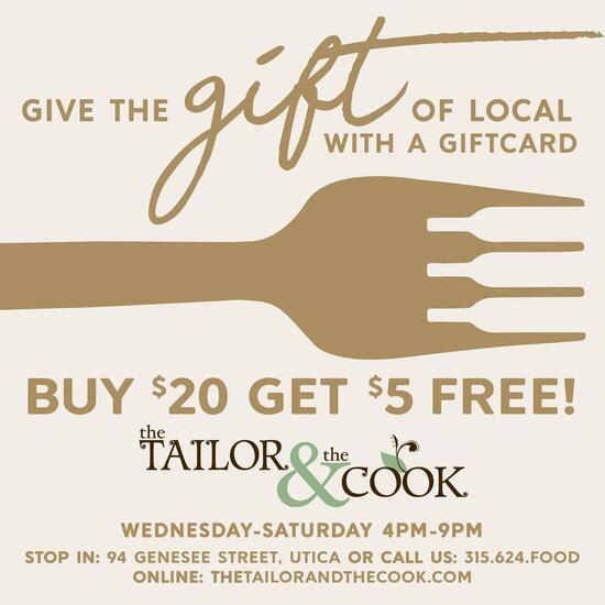 Menu at The Tailor and the Cook restaurant, Utica, 311 Main St