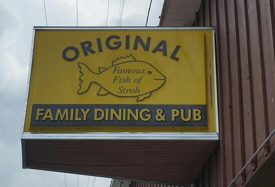 Menu at The Original Fish of Stroh restaurant, Stroh