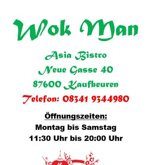 Speisekarte von Wok Man Kaufbeuren restaurant, Kaufbeuren