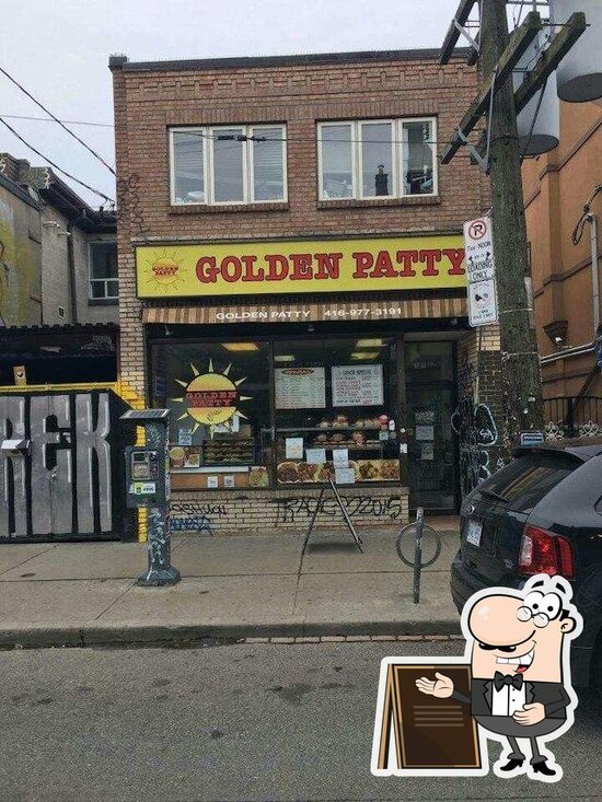 Menu at Golden Patty fast food, Toronto