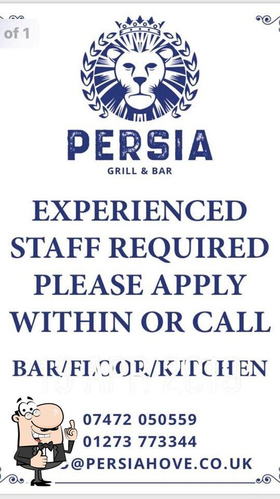 Menu at PERSIA Lounge Grill & Bar, Hove