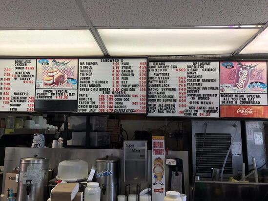 Menu at Mr Burger restaurant, Dimmitt