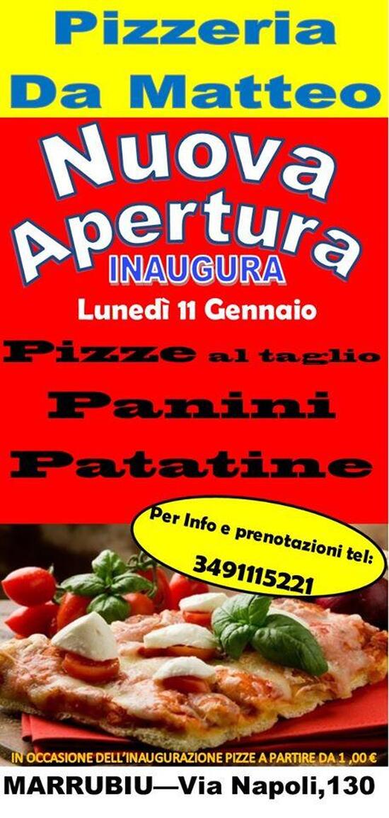 Menu au Pizzeria da Matteo, Marrubiu