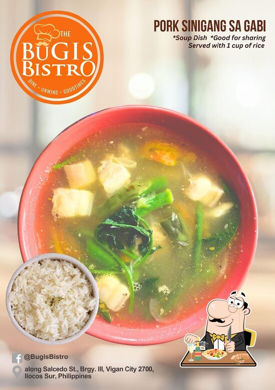 Menu at The Bugis Bistro restaurant, Vigan City