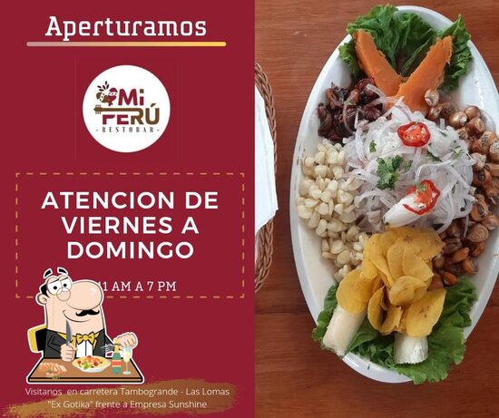 Menu at Mi Perú Restobar, Tambo Grande