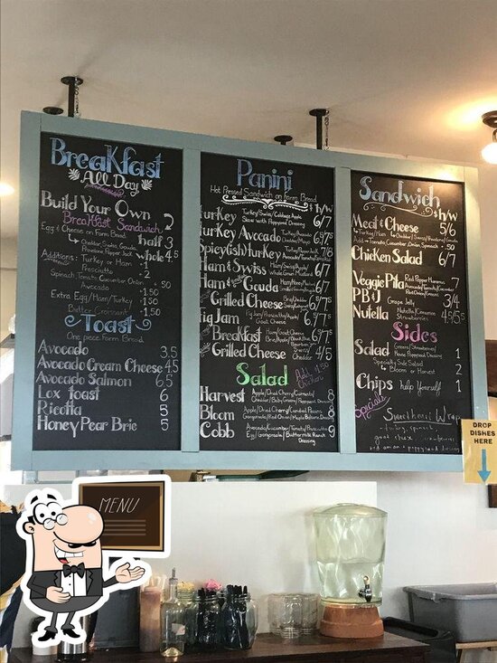 Menu at The Bloom Cafe, Valencia