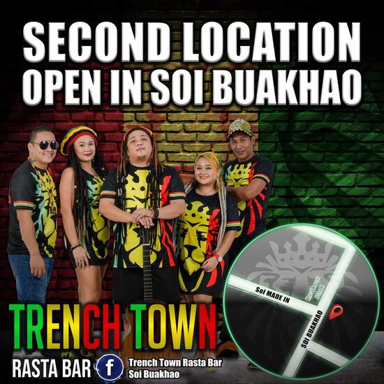 Menu at Trench Town Rasta Bar - Soi Yamato, Pattaya City