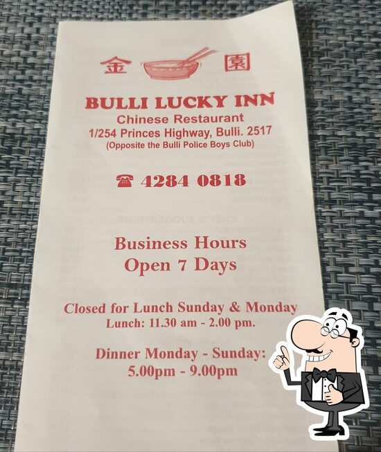 Menu at Bulli Lucky Inn Chinese Restaurant, Bulli