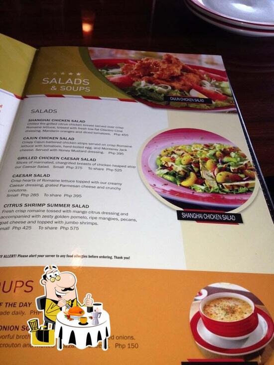 Menu at tgif restaurant, Davao City, J.P. Laurel Ave