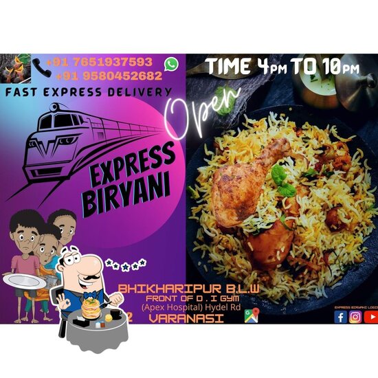 Menu at Express Biryani, Varanasi