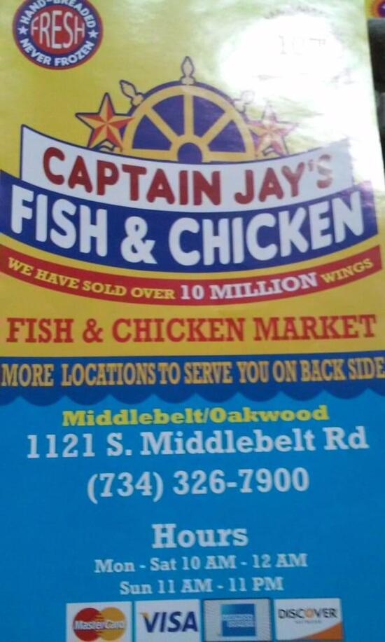 Menu at Captain Jay's Fish & Chicken restaurant, Inkster