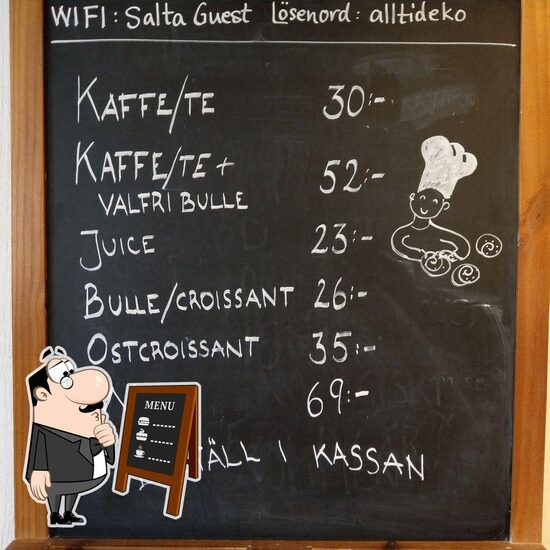 Menu at Saltå Mill shop cafe, Järna