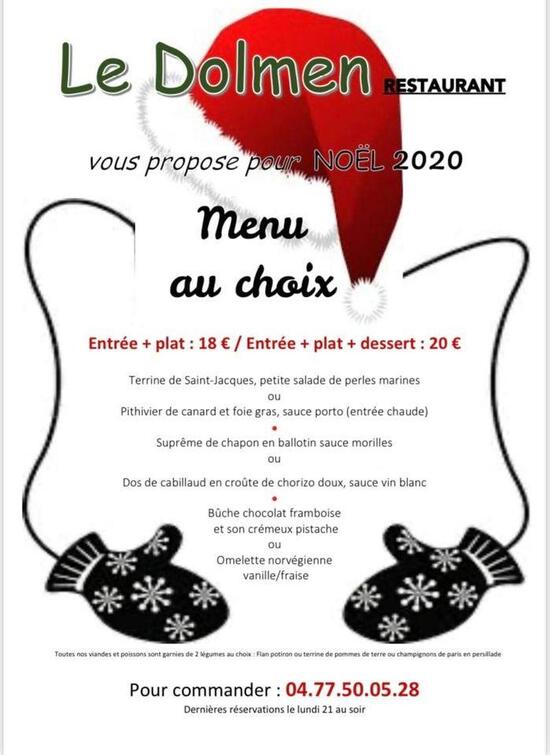 Menu au Restaurant le Dolmen chambres d'hôtes, Luriecq
