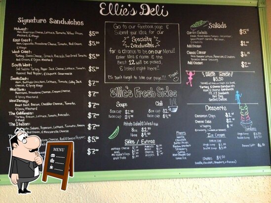 Menu at Ellie's Deli restaurant, Antioch