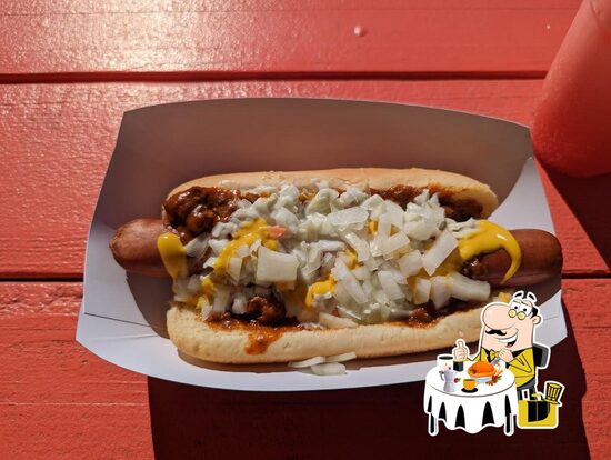 Menu at Dogfather's hot dogs restaurant, Lompoc