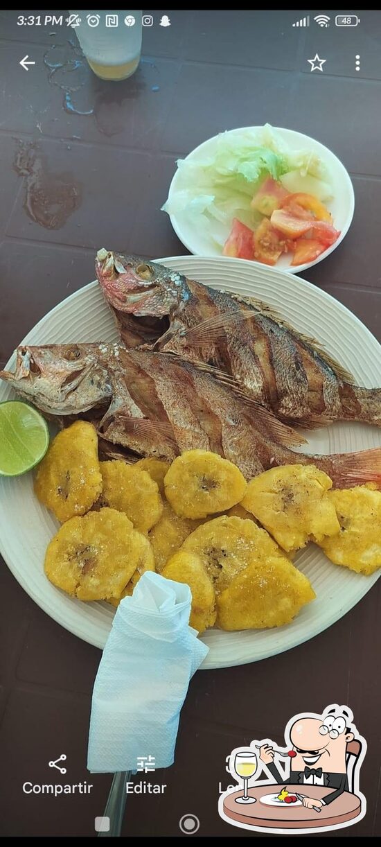 Menu at Brisas del Mar restaurant, Sabana de la Mar